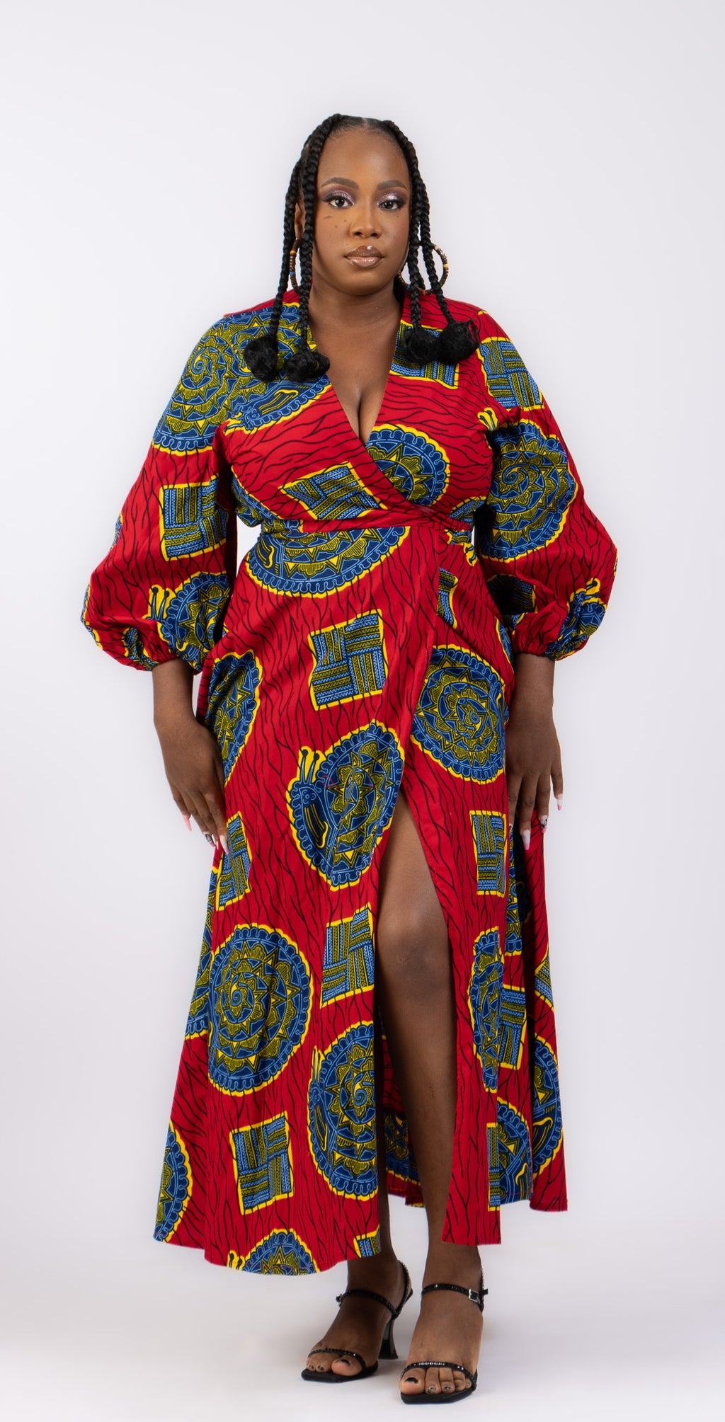 Oluchi African Print Wrap Dress | African Evening Dresses